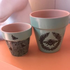 Accents | Painted Terracotta Bee Planter Pot Set | Poshmark